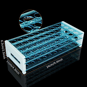 6 Pack Plastic Test Tube Rack for 15-18 mm Tubes, 40 Holes Test Tube Rack Holder, Science Test Tube Stand, Lab Tube Rack for for Scientific Experiment, Lab Sample Vials, Laboratory (Detachable)