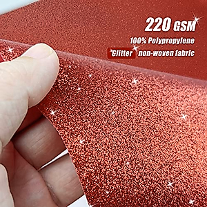 EZLucky Glitter Red Carpet Runner for Party, 2.46X15 ft, 200 GSM Glitter Non-Woven Fabric, Hollywood Red Carpet for Event, Aisle Runner for Wedding Ceremony, Movie Theme Party Decorations