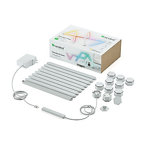 Nanoleaf Lines WiFi Smart RGBW 16M+ Color LED Dimmable Gaming and Home Decor Wall Lights Starter Kit (9 LED Light Lines)