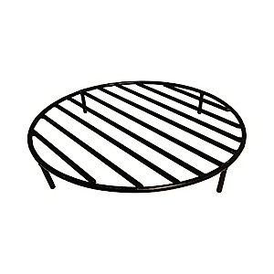 SIMOND STORE Fire Pit Grate, 24 - Inch Round Heavy-Duty Steel Black Finish Firewood Grate with Legs for Outdoor Fire Pits, Camping, Picnic & Gatherings
