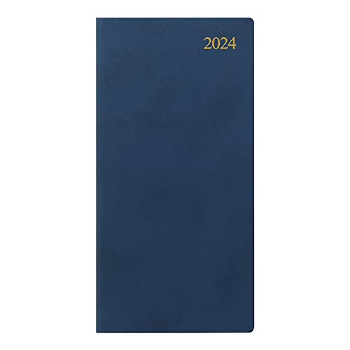 Letts of London Signature Weekly/Monthly Planner, 12 Months, January to December, 2024, Bonded Leather, Slim Size, 6.625" x 3.25", Blue (C38SUBE-24)