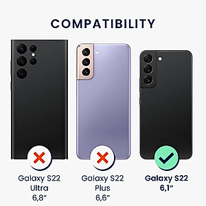 kwmobile TPU Silicone Case Compatible with Samsung Galaxy S22 - Case Soft Cover - Don't Touch My Phone White/Black