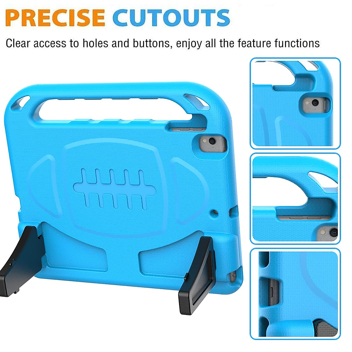 BMOUO Kids Case for New iPad 10.2 2021/2020/2019 - iPad 9th/8th/7th Generation Case for Kids, with Built-in Screen Protector, Shockproof Handle Stand Kids Case for iPad 10.2" (9th/8th/7th Gen) - Blue