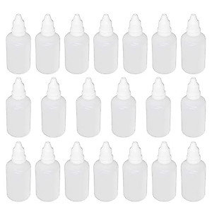 Othmro 1.7oz PE Lab Eye Plastic Dropper Bottles 20pcs, 50ml Squeezable Eye Liquid Dropper Thin Mouth Via of Liquid Sample Seal Storage Bottle with Childproof White Cap