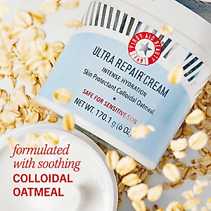 First Aid Beauty - Ultra Repair Cream, Intense Hydration Whipped Colloidal Oatmeal, Clinically Proven to Strengthen Skin Barrier in 7 Days & Helps Relieve Eczema, Luxury Face & Body Moisturizer, 8 oz