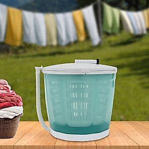 CNCEST Mini Portable Washing Machine, 2 in 1 Manual Non-Electric Washing Machine, Clothes Spin Dryer, Compact Washer Spin Dryer, Mini Traveling Outdoor Washing Machine (Green)