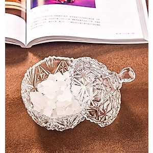 NN Glass Candy Storage jar with Lid Clear Sugar Dish Crystal Covered Candy Bowl Apothecary Food Buffet Container Holder
