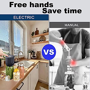 Generic Everjar - Mason Jar Vacuum Sealer Kit, 20s Fully Automatic Suction Stop Mason Jar Vacuum Sealer, Electric Vacuum Sealing Machine for Food Storage., large, Black