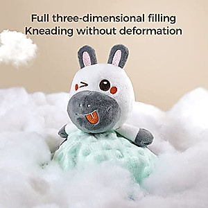 TUMAMA Baby Security Blanket Lovey,Soft Fleece Velvet Minky Dot Blanket with Stuffed Animal&Teething Rings,Newborn Essentials for Babies Girls Boys,Zebra