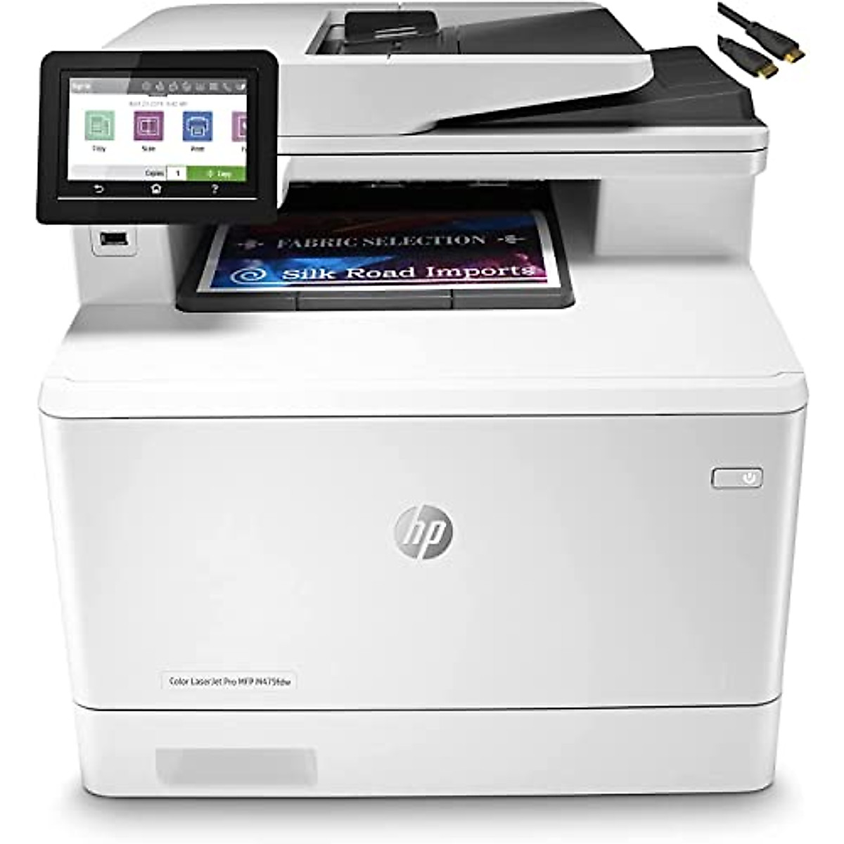 HP Color Laserjet Pro M479fdw Wireless Laser Printer, Print Scan Copy Fax, Auto 2-Sided Printing, 28 ppm, 250-sheet, 512MB, 8.5x14,Compatible with Alexa, Wulic Printer Cable