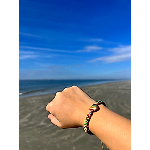 "SS Boutique" 7 Chakra Healing Heart Gemstone Bracelet – Handmade Natural Stone Wrap for Meditation, Energy, Spiritual Protection, and Mental Health Balance – 1 Strand 1 Piece Leather Bracelet