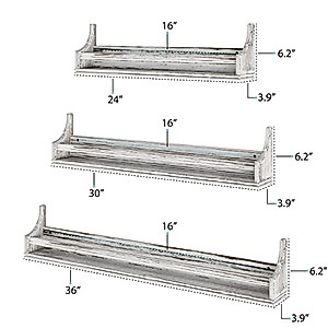 brightmaison Angel 36"-30"-24" Nursery Books Shelves Wall, Kids Bookshelf for Wall, Wall Book Shelf Organizer for Kids, Floating Shelves for Wall Decor, Burnt White, Set of 3