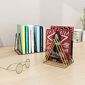 File Folder Rack Bookend Office File Organizer Metal Bookend Support Magazine Rack Art Modeling Desktop Storage Shelf Bookshelf Multifunctional File Organizer Desk Home Office Decoration File Organize