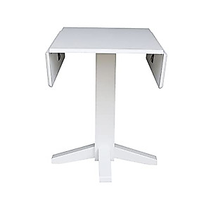 International Concepts 36" Square Dual Drop Leaf Dining Table, White