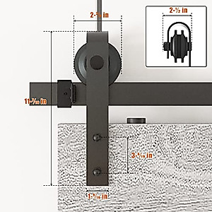 Dondelight 8FT Sliding Barn Door Hardware Track Kit for Double Door, Heavy Duty Modular Sliding Door Track Hardware Set for Interior & Exterior Door