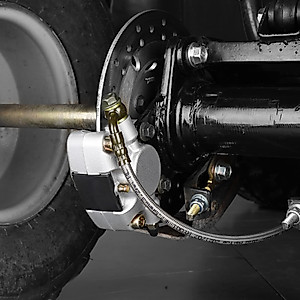 RUTU Rear Foot Disc Hydraulic Brake Master Cylinder Caliper Assembly for 150cc 200cc 250cc Chinese ATV Quad 4 Wheeler Dune Buggy Go Kart - Racing-Grade Pump Body, Double-Layer Brake Fluid Line