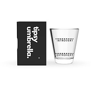 Tipsy Umbrella “Introvert/Extrovert” Funny Collectable shot glass (1.75 oz)