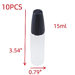 HNGSON 10 Pcs Precision Tip Applicator Bottle 10ml Needle Tip Applicator Glue Bottles with Fine Tip for Acrylic Painting, DIY Quilling, Paper Craft Glue Liquid Dropper Clear