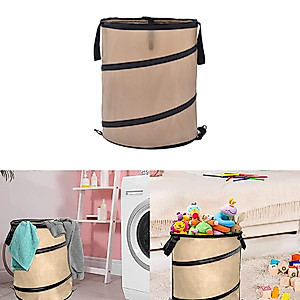 Lawn and Leaf Bags, Collapsible Trash Can, 37.8L Portable Camping Trash Can with Handle Locking Design Pop up Trash Can for Collecting Weeds Grass Clippings and other Types of Yard Waste