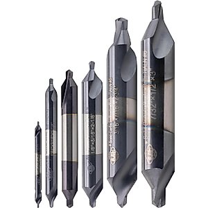 CME Solid Carbide Center Drill Set, No. 1 to No. 6 Sizes, TiAlN Coated