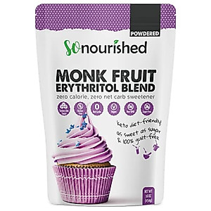Powdered Monk Fruit Sweetener with Erythritol, 1:1 Sugar Substitute, Keto, 0 Calorie, 0 Net Carb, Non-GMO (Non-Organic, 1 Pound)
