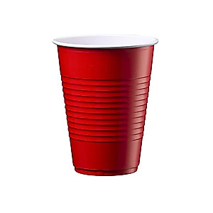 Comfy Package Disposable Party Plastic Cups [16 oz.] Red Drinking Cups (240 Count)