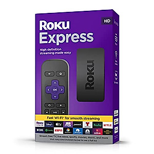 Roku Express (New, 2022) HD Streaming Device with High-Speed HDMI Cable and Simple Remote (no TV controls), Guided Setup, and Fast Wi-Fi