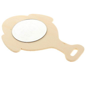 10pcs Wooden Handheld Mirror Unfinished Wooden Toys for Kids DIY Wood Crafts Toy - Fish