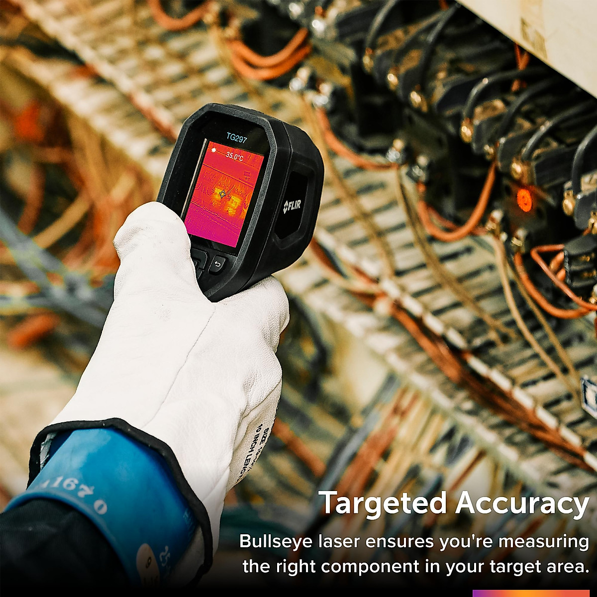 FLIR TG297 Thermal Imaging Camera with Bullseye Laser: Industrial Infrared Camera for High-Temp Applications