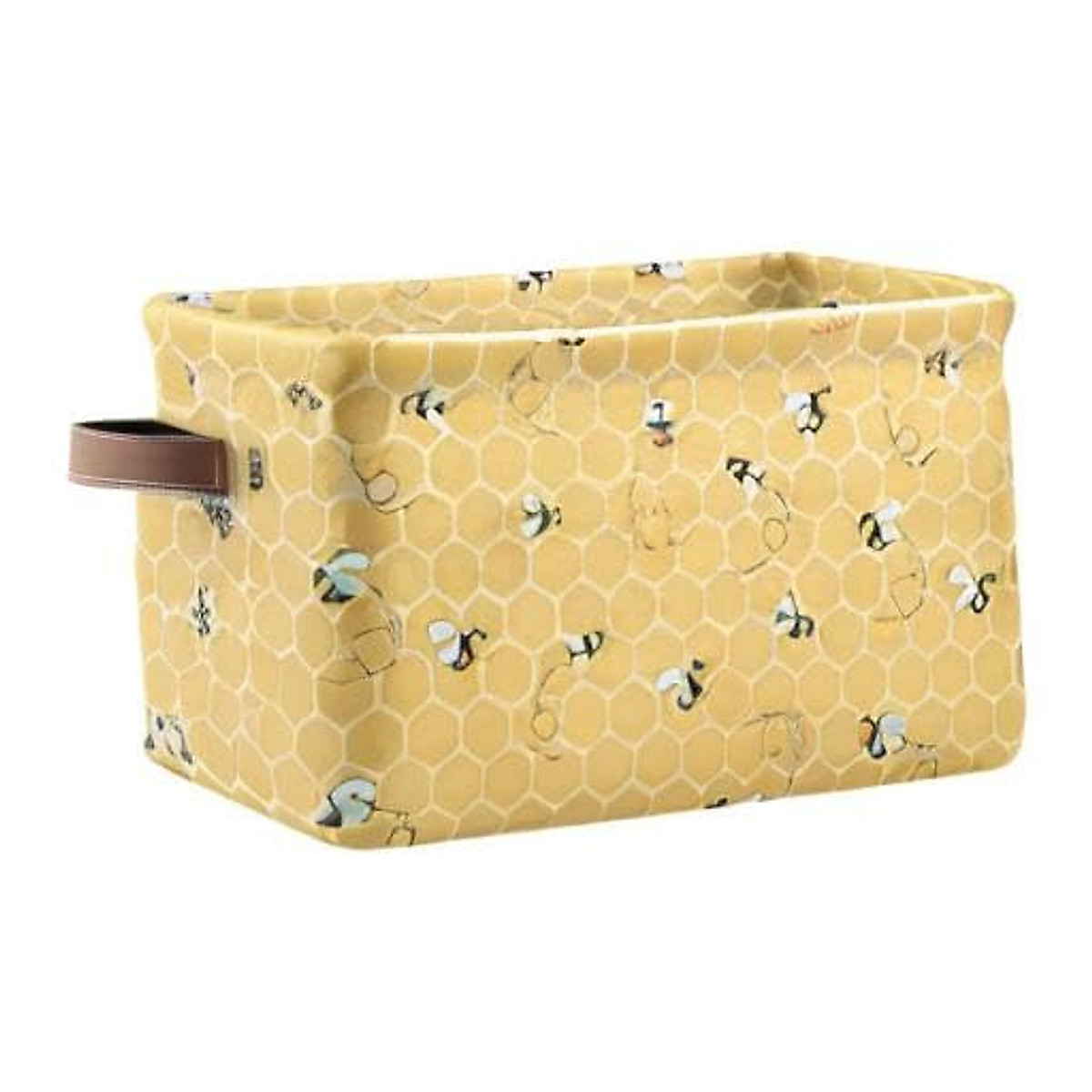 Storage Basket Cube Yellow Animal Bee Honey Comb Large Collapsible Toys Storage Box Bin Laundry Organizer for Closet Shelf Nursery Kids Bedroom,15x11x9.5 in,1 Pack