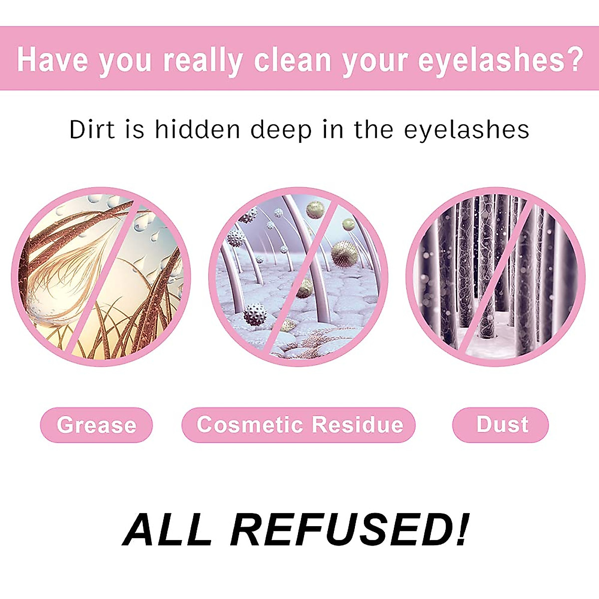 Lash Shampoo 50ml Eyelash Extension Cleanser with Brush and Mascara Wand Eyelid Foaming Cleanser Lash Foam Shampoo for Lash Extensions (50ml/1.7fl oz)