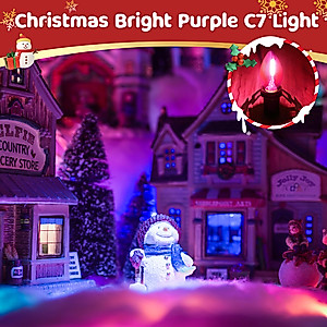 Enhon 2 Pack Accessory Cord with 1 LED Light Bulb, 6ft Black Cord with On/Off Switch for Halloween Pumpkin, Blow Mold, Craft Projects, Paper Lantern, Village House, Holiday Ceramic Trees (Purple)