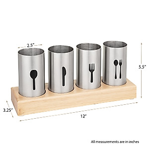 Blissful Home Stainless Steel Flatware & Silverware Cutlery Holder Caddy - Easily Organize Your Spoons, Knives, Forks, etc - Ideal for Kitchen, Dining, Entertaining, Picnics, and Much More…