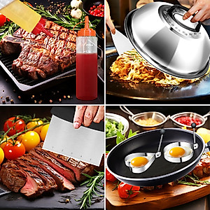 142Pcs Griddle Accessories Kit, BBQ Grill Tools, Flat Top Grill Accessories Kit for Camping, Barbecue Outdoor Indoor Grill Set, TIMDAM Portable Grill Utensils with Spatulas, Scraper, Skewers