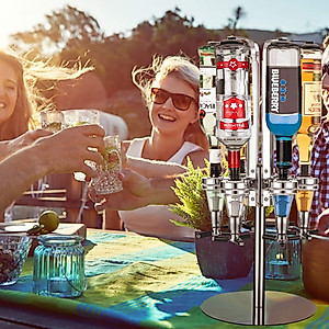 Liquor Dispenser, Bar Butler Wall Mounted Liquor Dispenser Liquor Bottle Holder, Professional Revolving Alcohol Caddy Beer Cocktail Soda Shot Dispenser Wine Holder Party Drinking Pourer (6 Bottles)