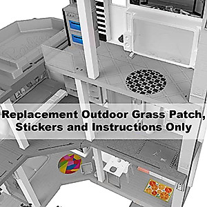 Replacement Parts for Barbie Doll Dreamhouse Playset - GRG93 ~ Replacement Outdoor Grass Patch, Stickers and Instructions