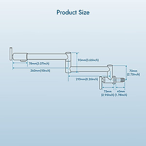 Cinwiny Pot Filler Wall Mount Kitchen Restaurant Sink Faucet Stainless Steel Stretchable Commercial with Brushed Nickel Free standing Bathtub Faucet Floor Mount Tub Filler Double Cross Knobs