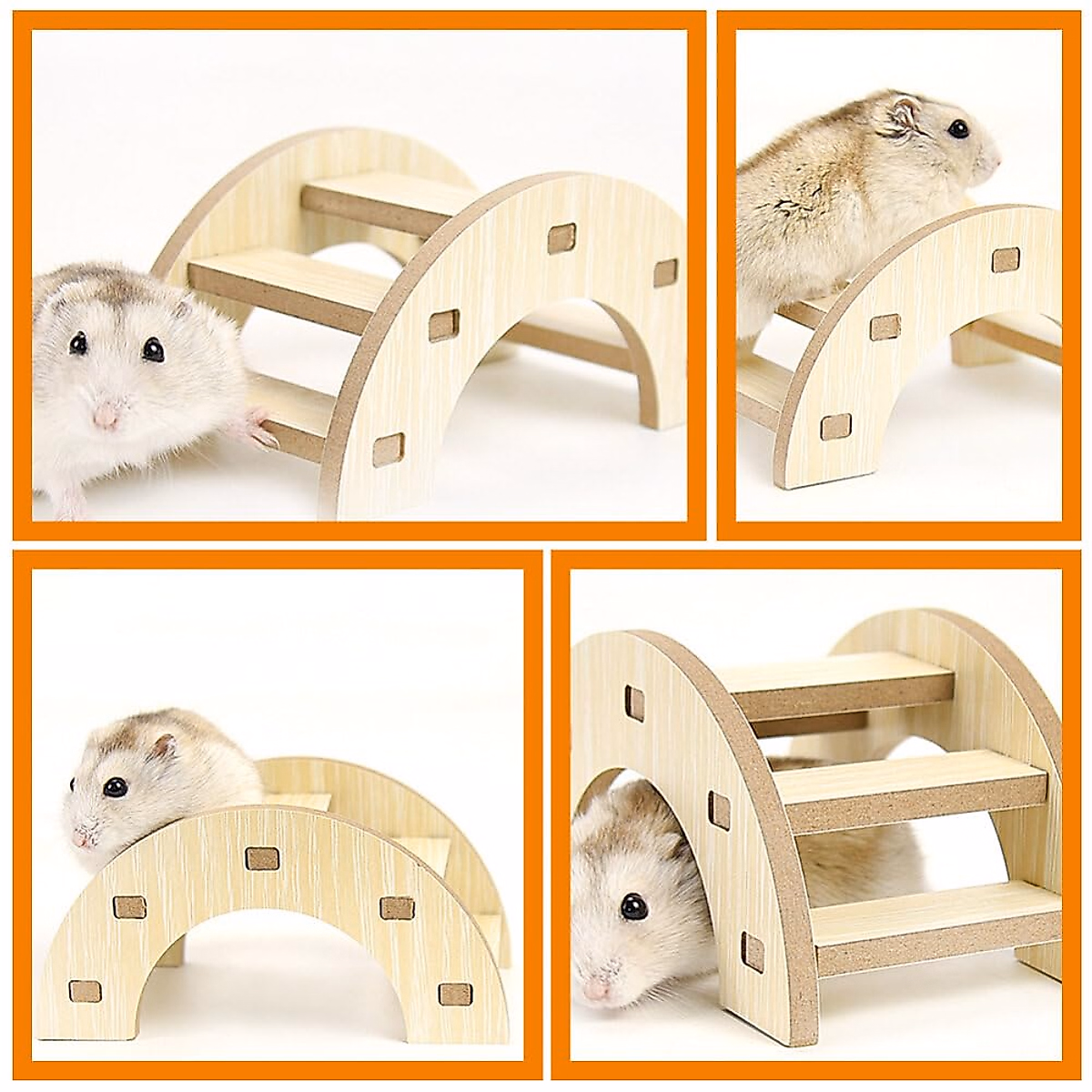 POPETPOP Hamster Toy Bridge Hamster Training Ladder Chinchilla Bridge Toy Hamster Bridge Platform Chinchilla Ladder Toys Hamster Wood Bridge Hamster Climbing Ladder Wooden Pet Tableware