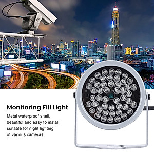 plplaaoo Night Vision Infrared Light, IP5 Rainproof 48 LEDs IR Infrared Light, Intelligent Waterproof Infrared Night Vision Light for Indoor or Outdoor Surveillance Camera Parking Lot, Fill Light