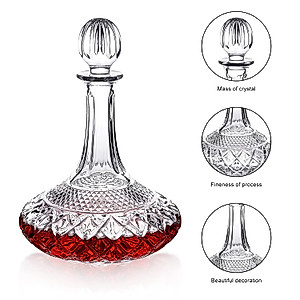 Paysky 50oz Wine Decanter Crystal Bottle for Wine with Stopper- Top Red Wine Decanter Carafe Bottle with Luxury Box .Elegant Gift for Men/Women