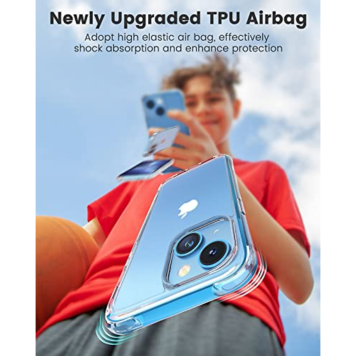 Mkeke Designed for iPhone 14 Plus Case Clear, [Non Yellowing] [Military Grade Protection] Shockproof Slim Case for iPhone 14 Plus 6.7 inch 2022