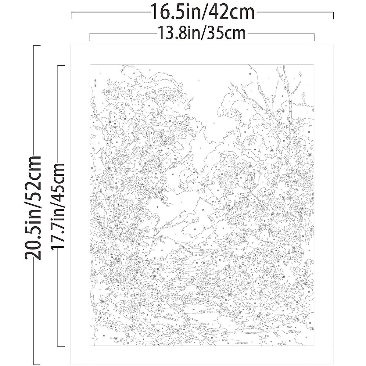 Didfig Easy DIY Paint by Numbers Kit for Adults Beginner Canvas 16x20 Inch Pink Tree Path Large Scenery Paint by Numbers for Home Wall Decor Gifts
