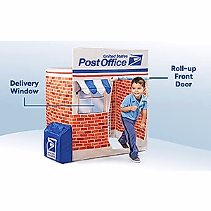 Kid Trax USPS Play Tent for Kids, Tent House for Kids, Large Front and Rear Openings, Mail Collection Box, Includes Carrying Case, Mail Truck or Carrier Accessory, Kids Play House, Post Office Toys