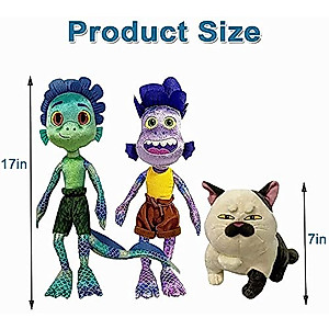 M&X Luca Alberto Seamonster Plush Toy Doll Cartoon Lu-ca Stuffed Animals Plush Toys Gifts for Kids Valentine's Day Christmas Birthday,Luca Alberto
