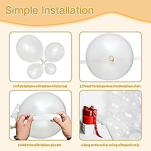 123pcs Pearl White Balloons Different Sizes for Garland Arch,Premium Party Latex Balloons for Birthday Party Graduation Wedding Anniversary Baby Shower Party Decoration