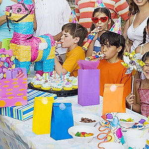 VGOODALL 54PCS Solid Color Paper Bags, Neon Colored Gift Bags Party Favor Treat Bags Goodie Bags for Birthdays Baby Showers Crafts Wedding 9 Assorted Colors