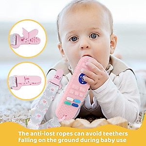 THOOKE Remote Teether for Baby, 2Pcs Silicone Teething Toys for Infant Toddler 0-12 Months, Game Control Chew Gel Gifts for Newborn Kids/Boy/Girl, BPA Free Freezable Relief Molars Gums Pain