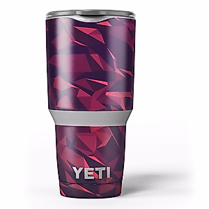 Design Skinz Red Chiseled Geometric Shapes - Skin Decal Vinyl Wrap Kit Compatible with The Yeti Rambler Cooler Tumbler Cups