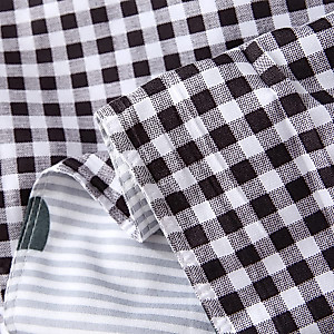 Akiky Plaid Duvet Cover Set Full Comforter Cover Set Cartoon and Buffalo Check Gingham Geometric Checker Pattern Printed in White and Black Reversible Bedding Set with Zipper Closure