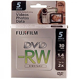 Fujifilm 25302425 1.4GB Mini DVD-RW for Camcorder (5pk)